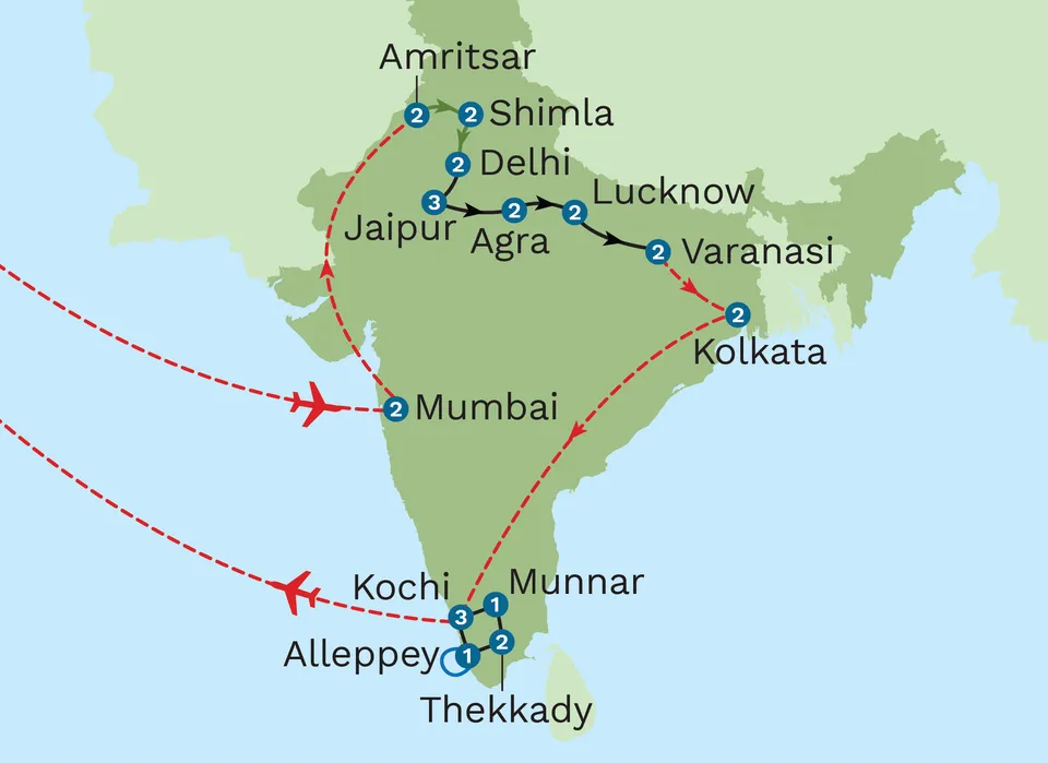 A Passage Through India with Marari Beach Stay - India Tours | Mercury ...